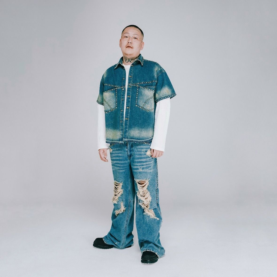 BREATH - 【残り一点】Suicide Studs Wide Denim Pants BREATH - 【残り一点】Suicide Studs Wide Denim Pants