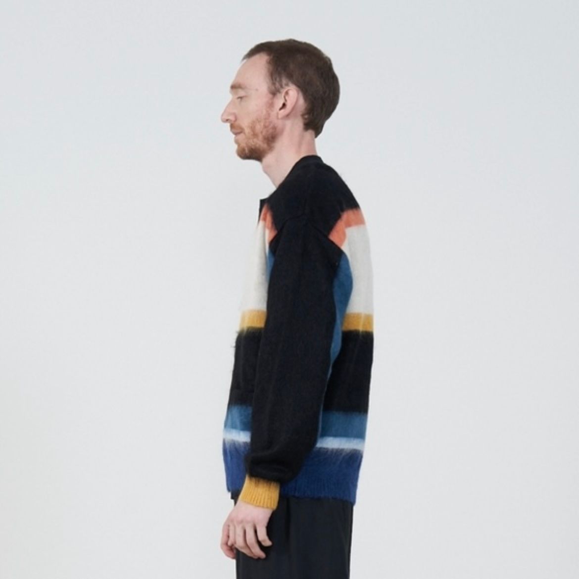 YOKE - 【残りわずか】Mohair Border V Neck Zip Cardigan YOKE - 【残りわずか】Mohair Border V Neck Zip Cardigan