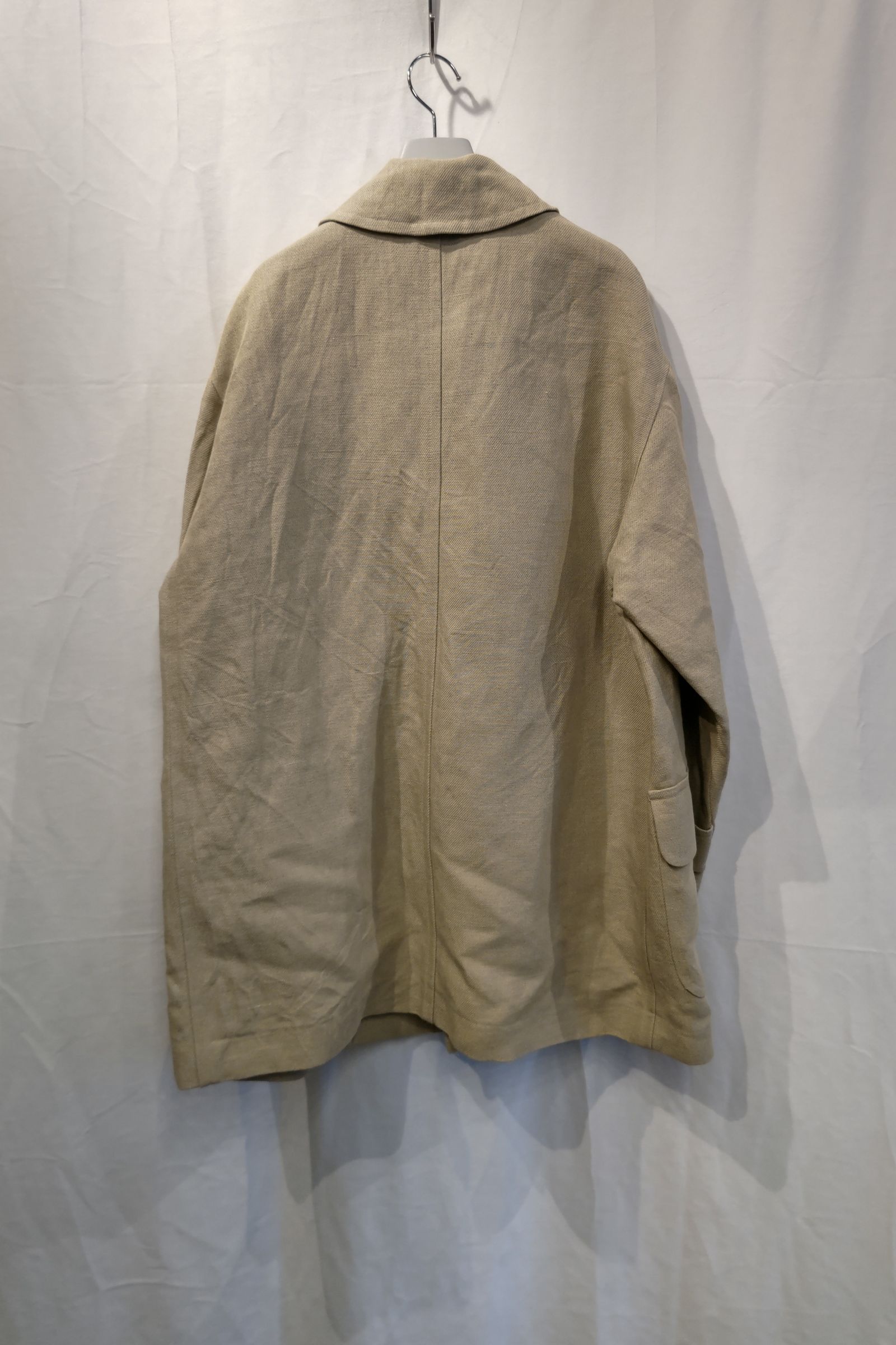 A.PRESSE - linen helf coat -beige- 23ss | asterisk A.PRESSE - linen helf coat -beige- 23ss | asterisk