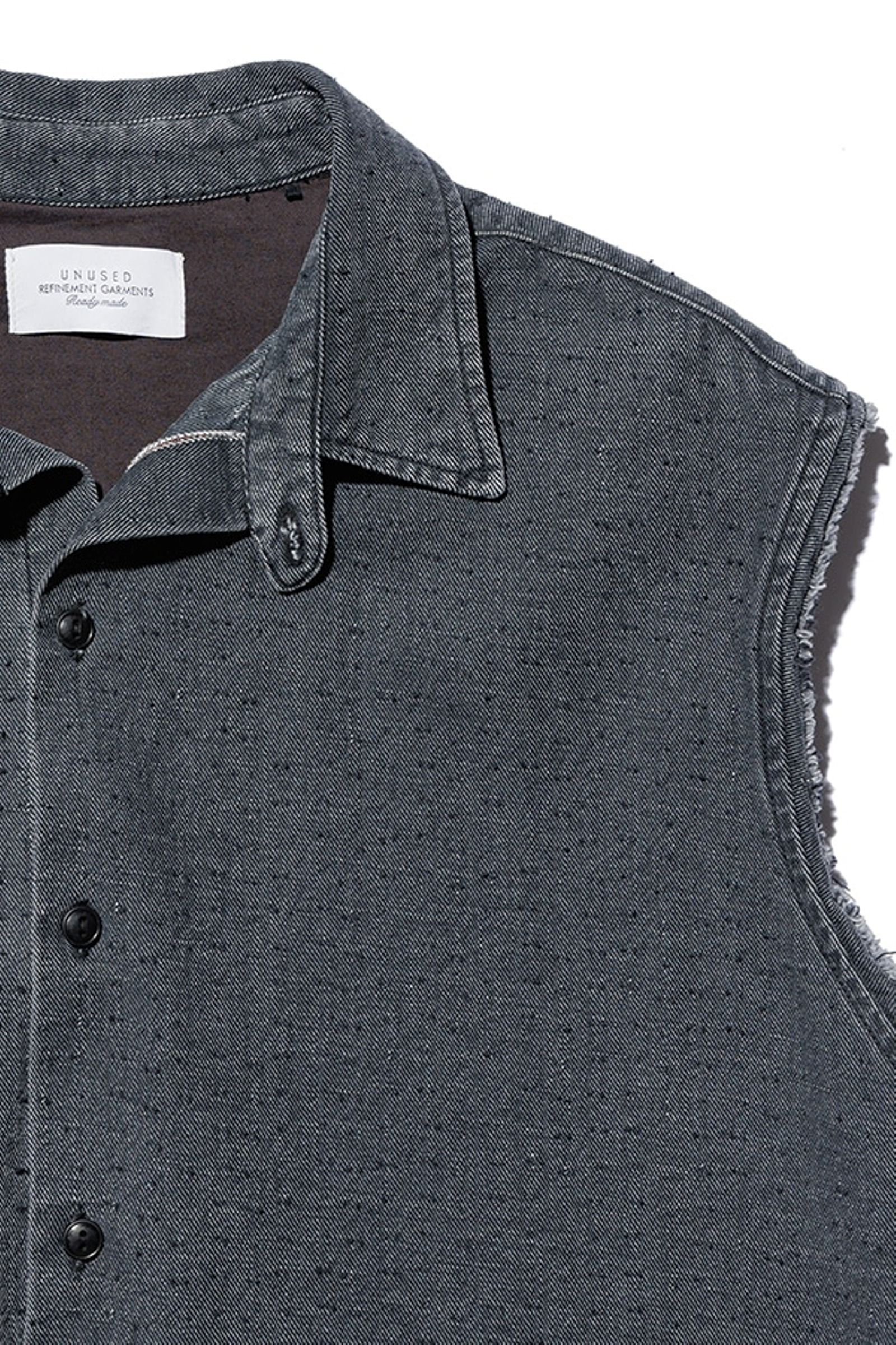UNUSED - 12oz Sleeveless denim shirt -charcoal gray- 23aw UNUSED - 12oz Sleeveless denim shirt -charcoal gray- 23aw