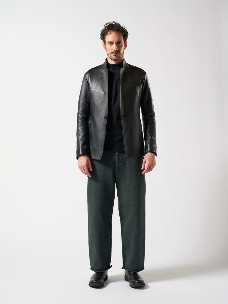 wjk - 【予約品】 seam jacket / レザージャケット / ブラック wjk - 【予約品】 seam jacket / レザージャケット / ブラック