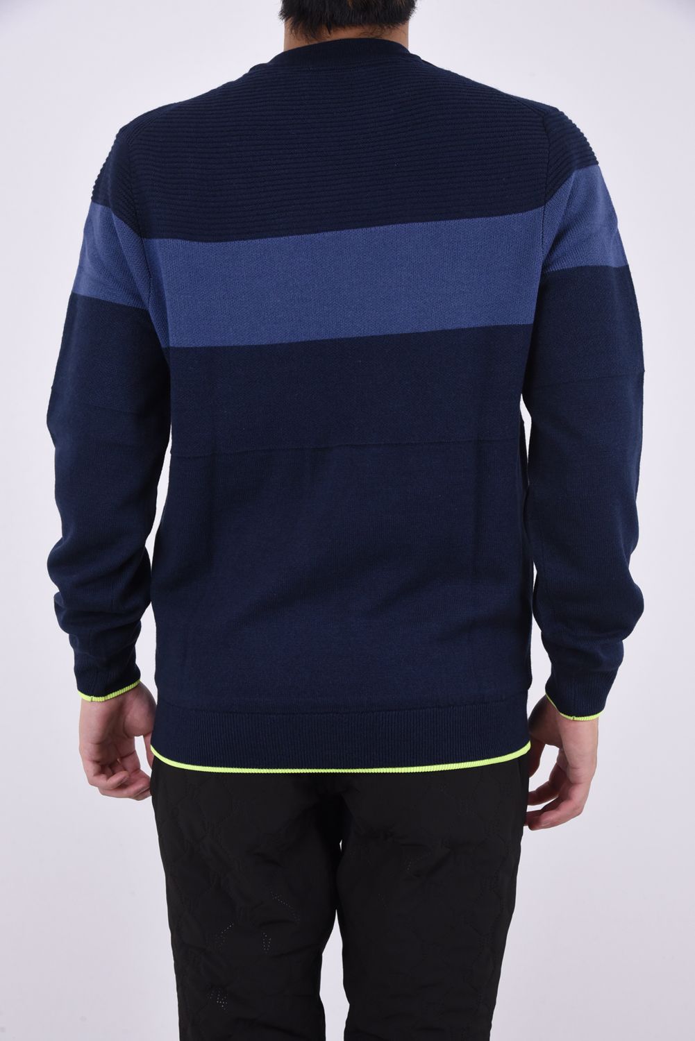 new balance golf - CREW NECK KINT PULLOVER / NBロゴ ジャガード クルーネック ニット ネイビー ...