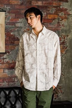 RESOUND CLOTHING - ナイロンシャツジャケット (ベージュ RESOUND CLOTHING - ナイロンシャツジャケット (ベージュ