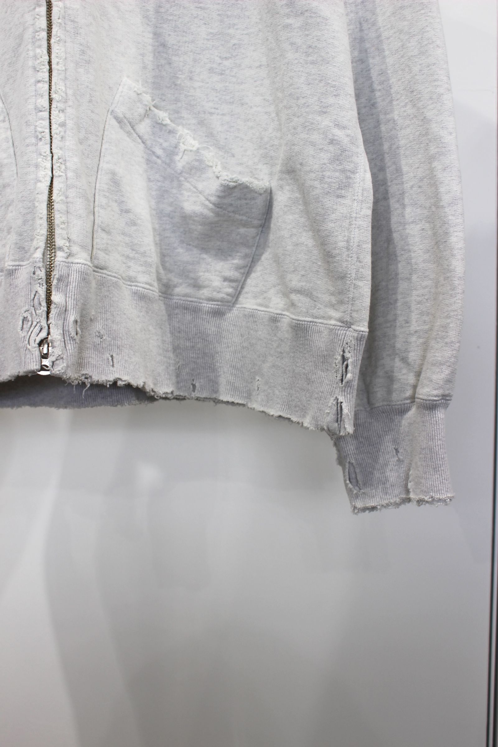 ANCELLM - CRASH ZIP HOODIE | HEATHER WHITE | パーカー | NapsNote ANCELLM - CRASH ZIP HOODIE | HEATHER WHITE | パーカー | NapsNote