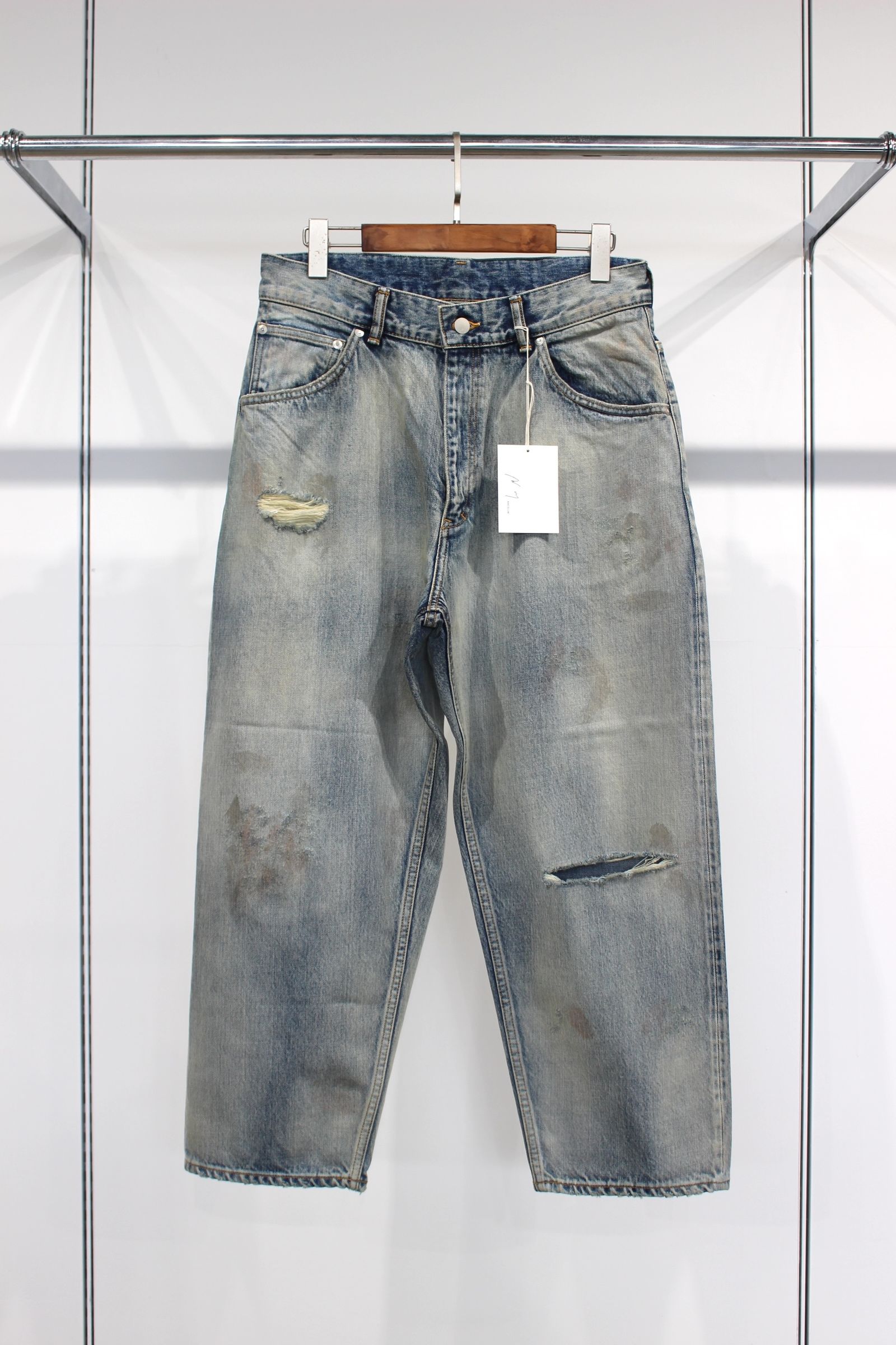 ANCELLM - AGING SELVEDGE TAPERED 5P DENIM PANTS | INDIGO ANCELLM - AGING SELVEDGE TAPERED 5P DENIM PANTS | INDIGO