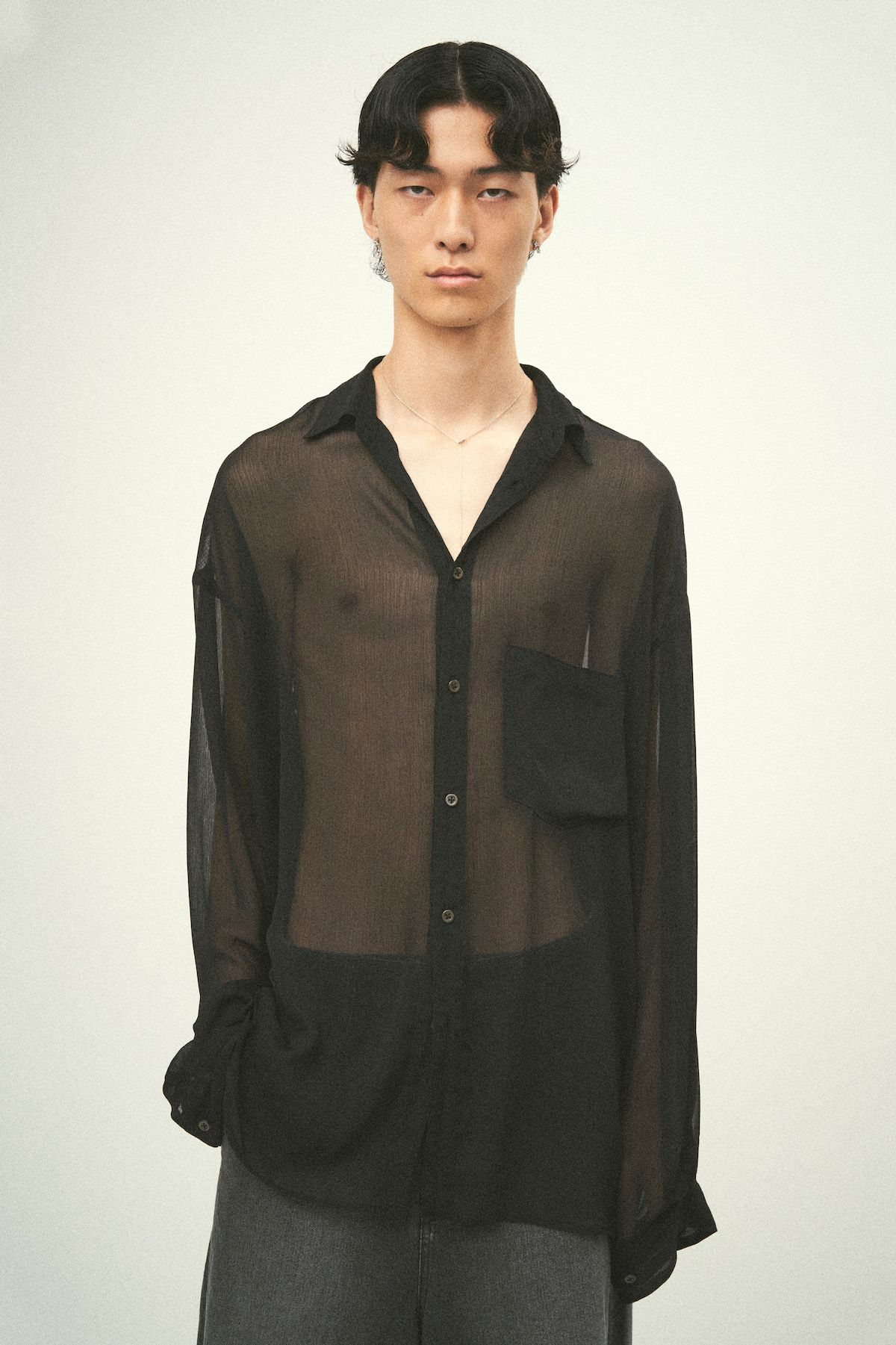 Black sheer shirt store