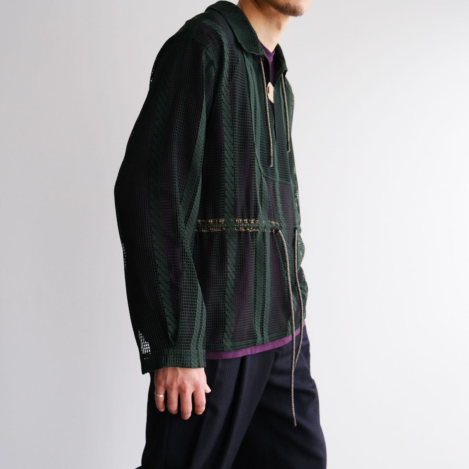 F/CE. - 『Rope Mesh Pullover Shirt』-シャツ-(GREEN F/CE. - 『Rope Mesh Pullover Shirt』-シャツ-(GREEN