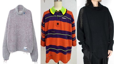 sulvam - 【23AW】メッシュ アシンメトリー ニット / MESH sulvam - 【23AW】メッシュ アシンメトリー ニット / MESH